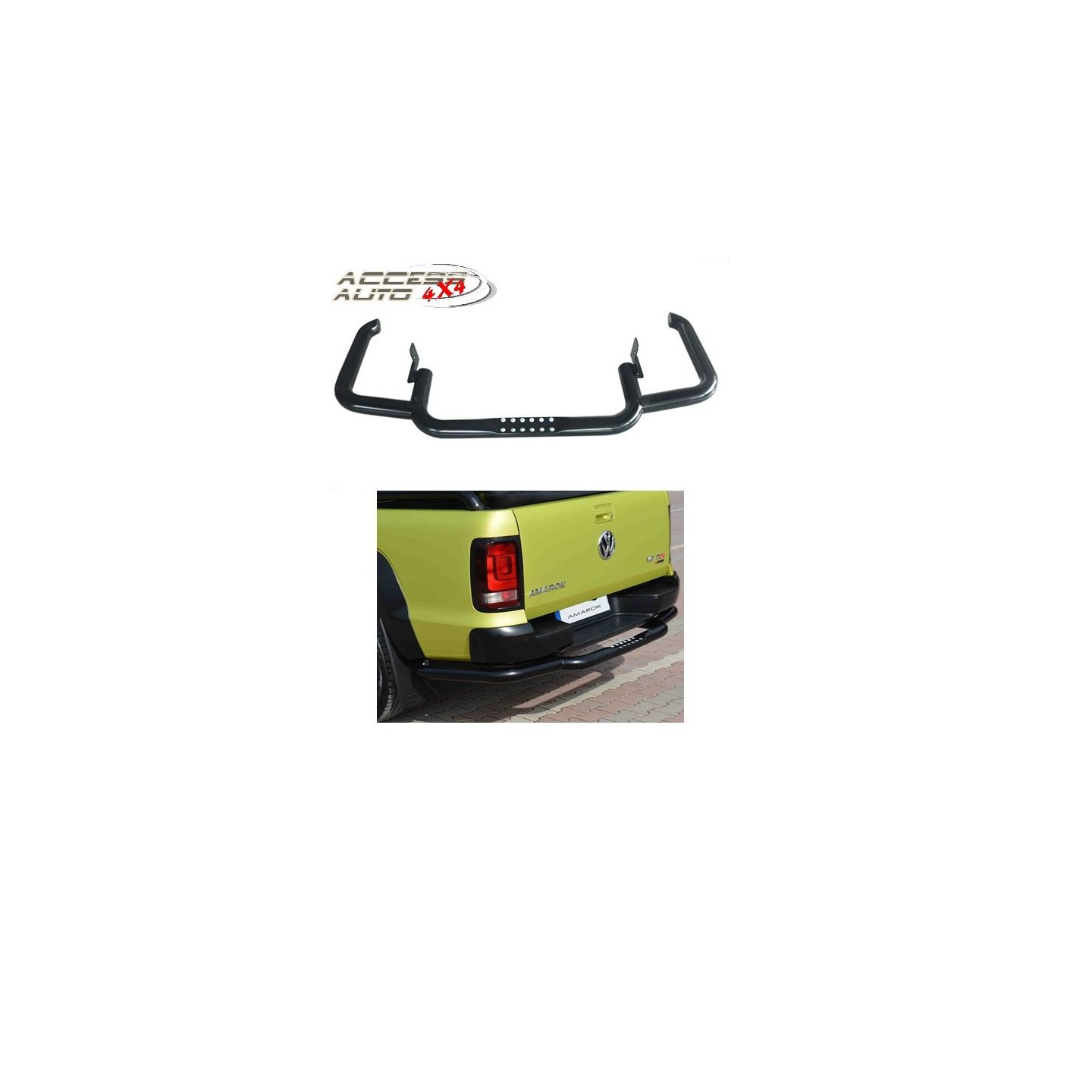 Protection ARRIERE FORD RANGER 2012 2022 INOX NOIR XTRM 76mm