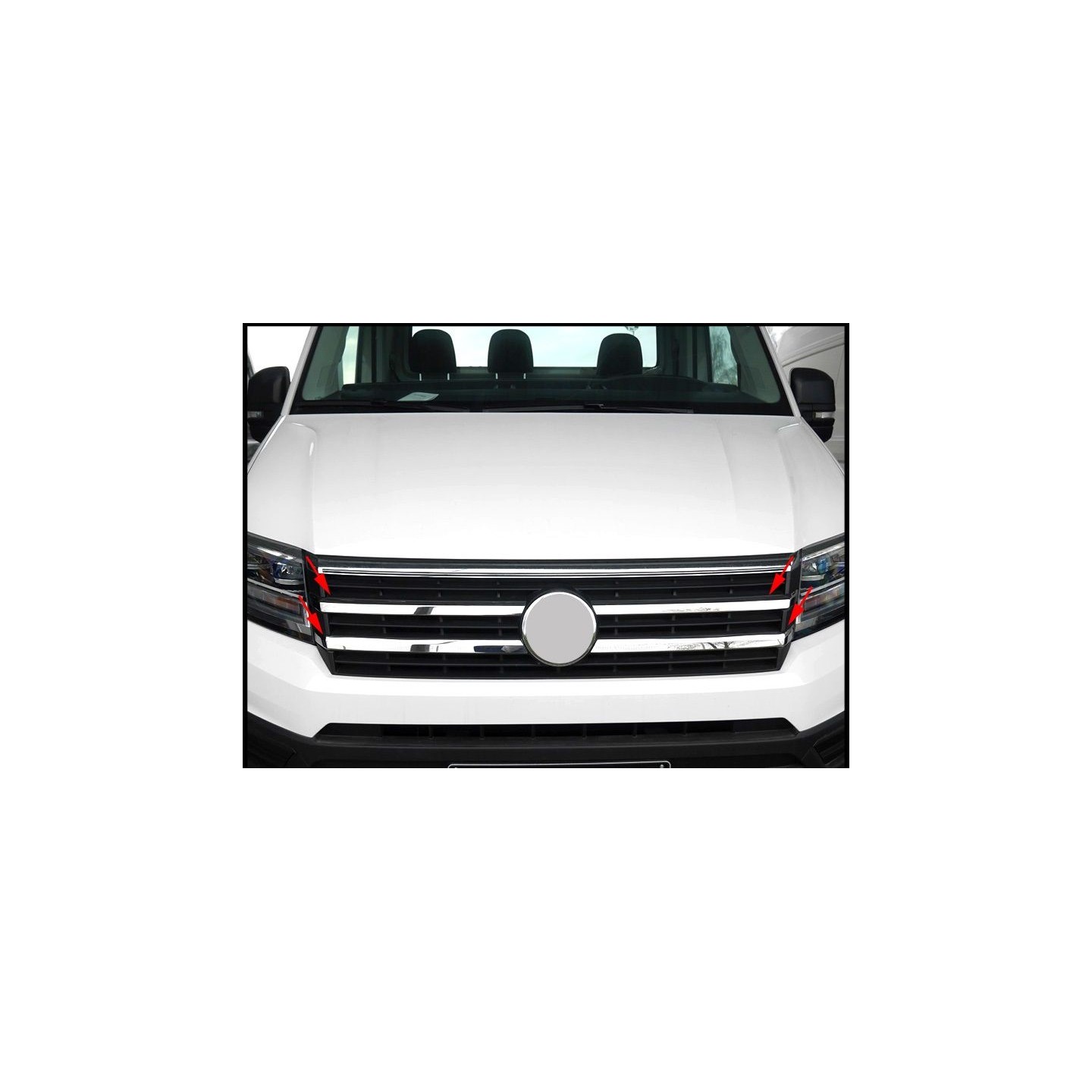 Element Grille Calandre VOLKSWAGEN CRAFTER 2017 2024 INOX CHROME 4 PIECES