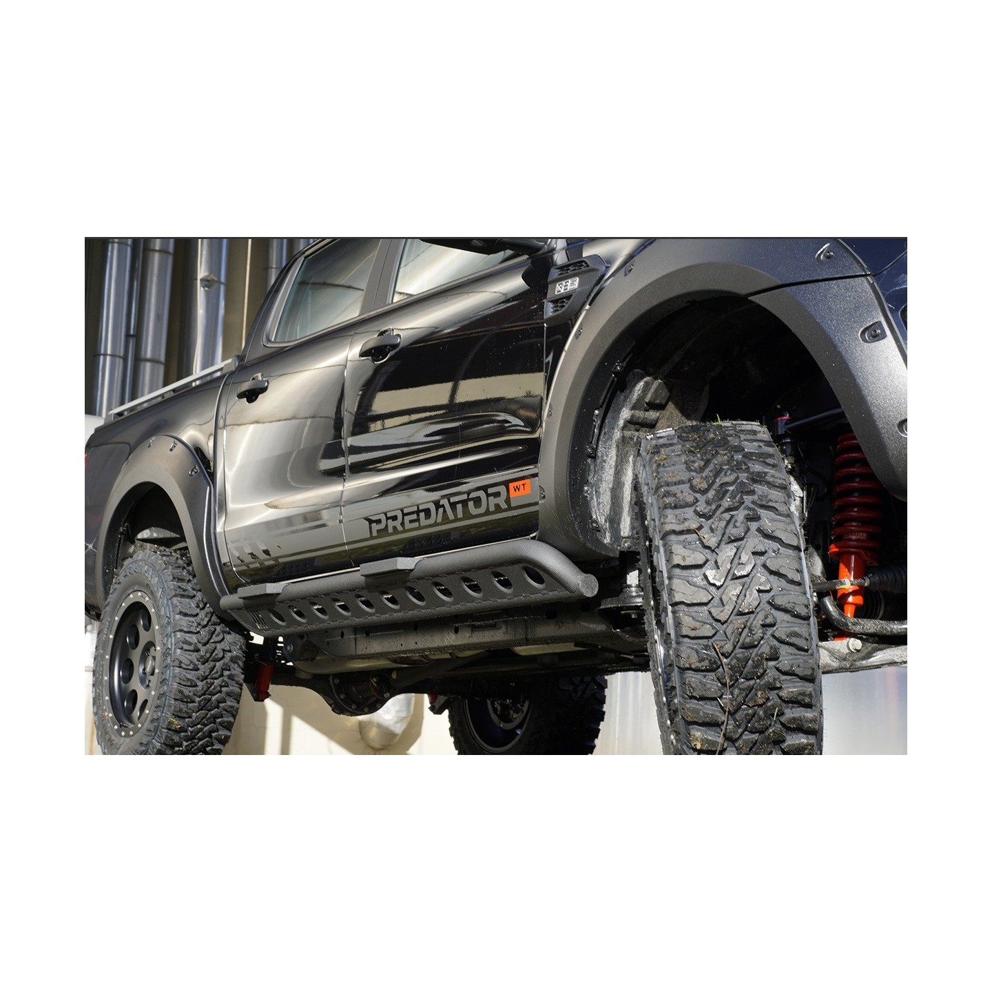 RUNNING BOARDS TOYOTA HILUX 2016 TODAY Flat Aluminum ROCKSLIDER DOUBLE CAB