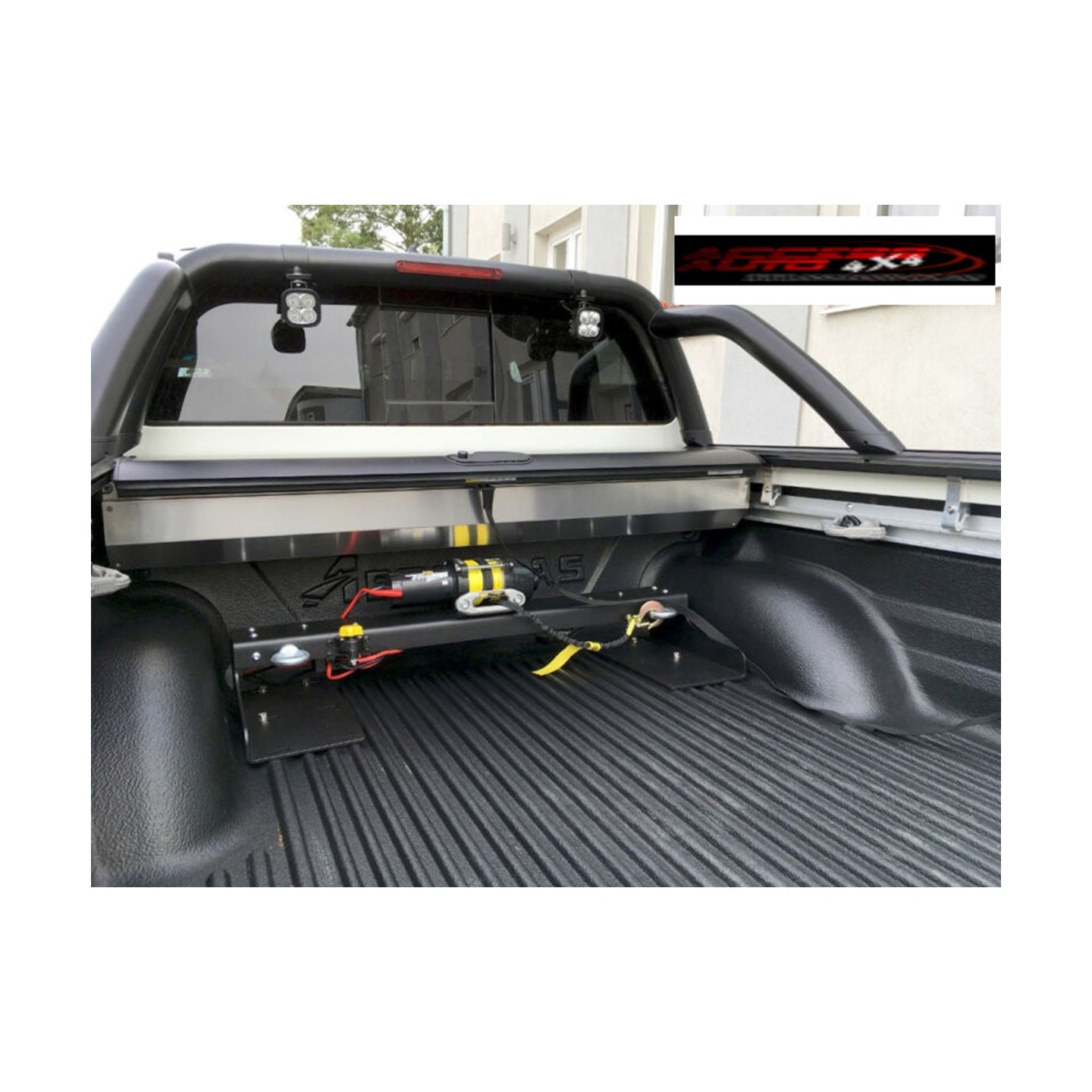 PLATINE FIXATION TREUIL pour Benne Pick Up 105 x 40 x 16 cms