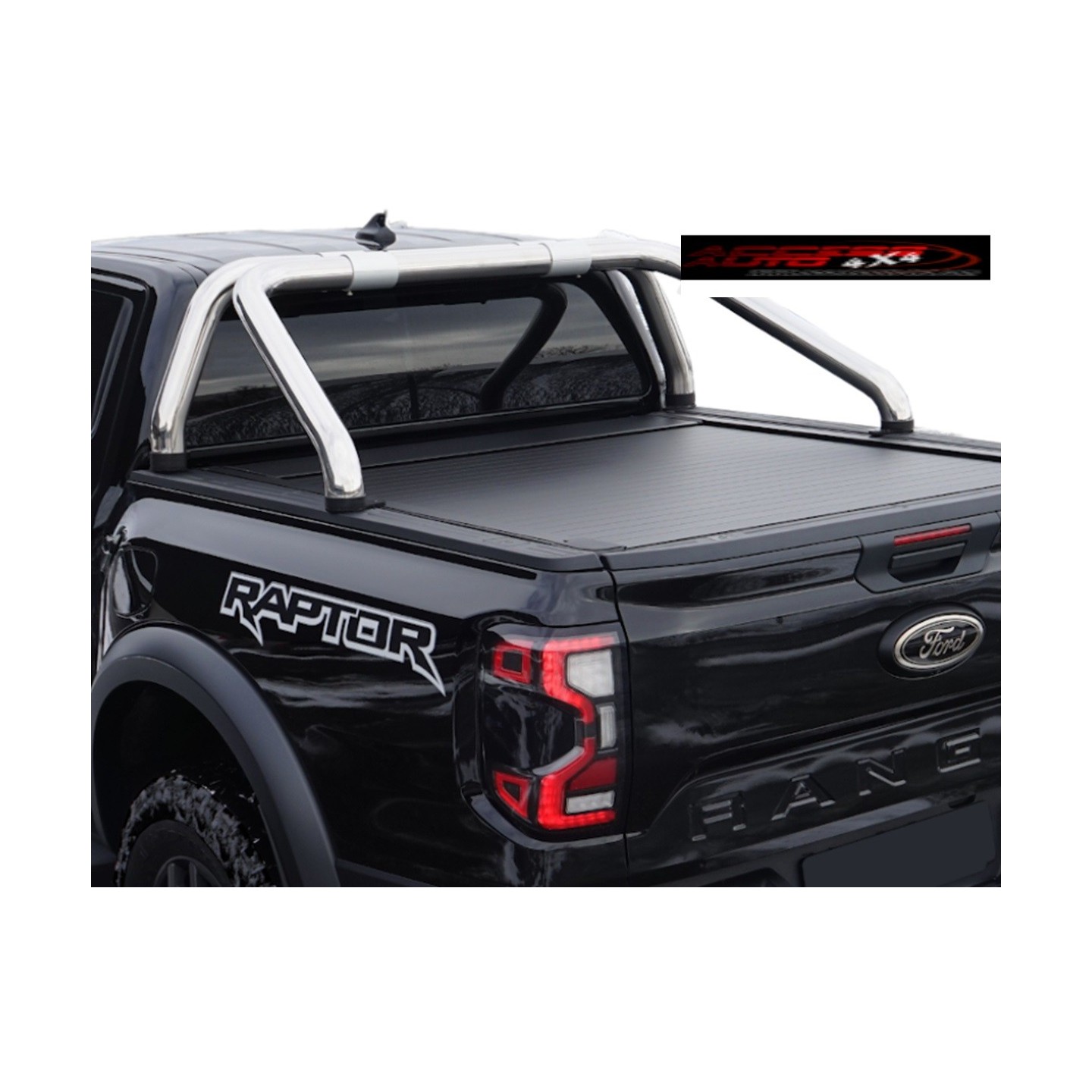 ROLL BAR FORD RANGER RAPTOR 2023 AUJOURD'HUI INOX DOUBLE BARRES CHROME 76mm