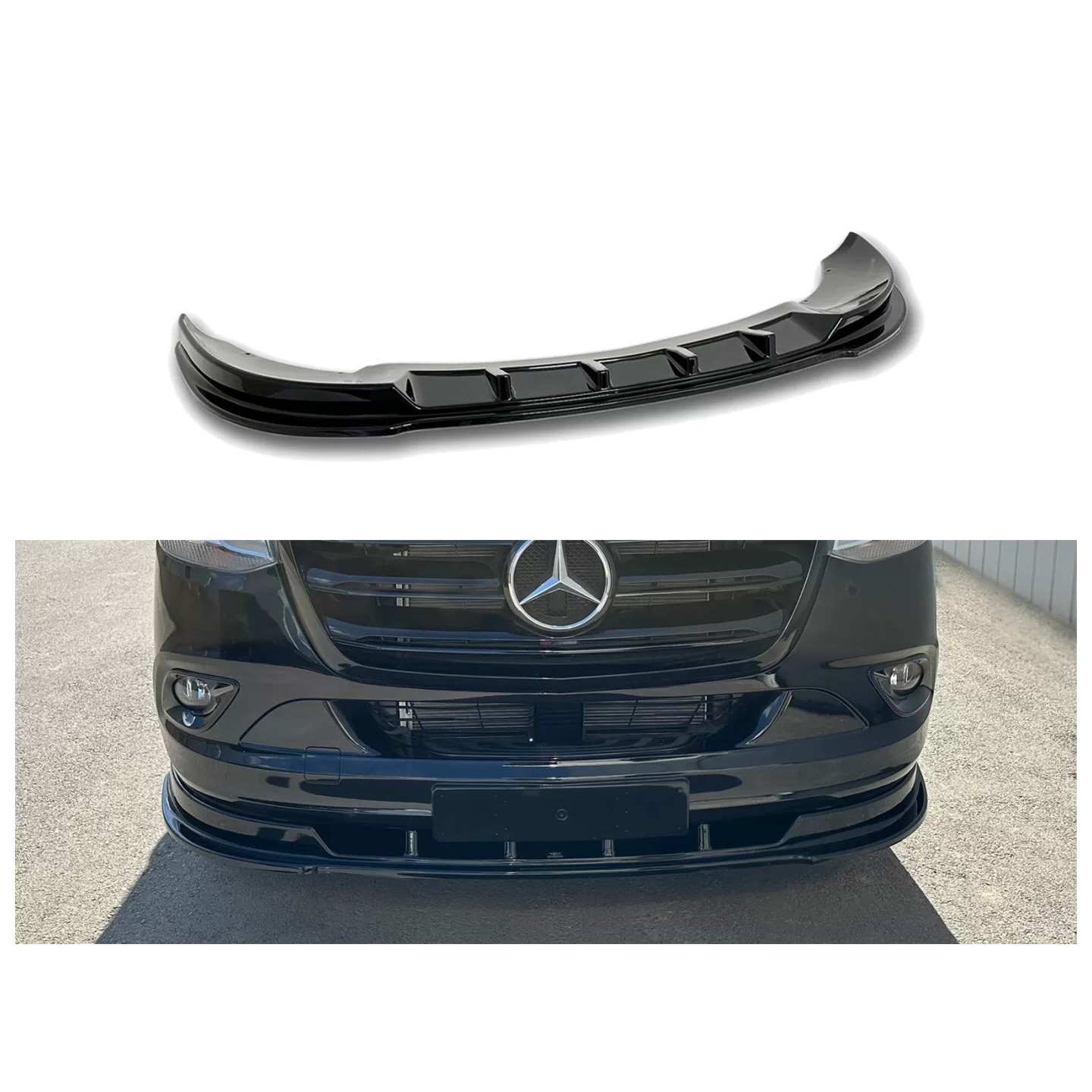 Spoiler Avant MERCEDES SPRINTER 2018 AUJOURD'HUI ABS Noir Design3