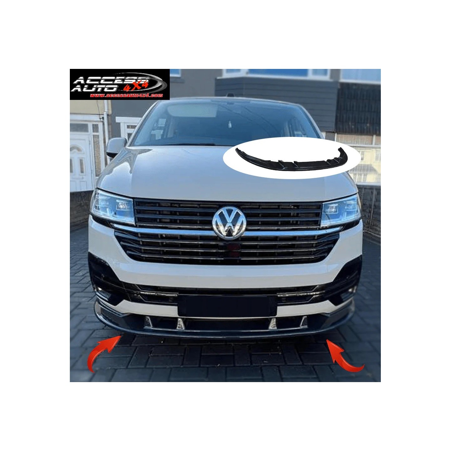 Spoiler Avant VOLKSWAGEN T6 1 2019 AUJOURD'HUI ABS Noir Design4
